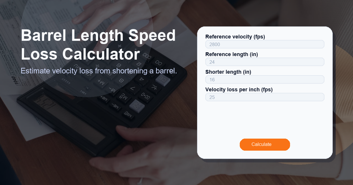 Barrel Length Speed Loss Calculator - gunsnfreedom.com