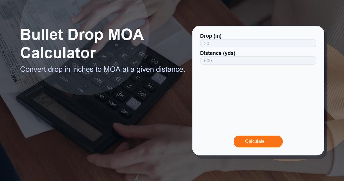 Bullet Drop MOA Calculator - gunsnfreedom.com